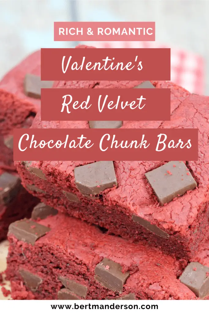 Valentine's Day Bars - Red Velvet Chocolate Chunk Bars